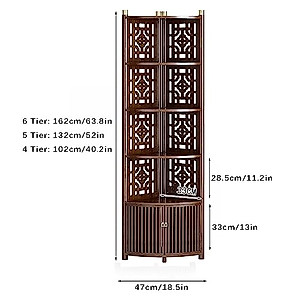 FLTRGO 3 Tier/5 Tier/6 Tier Tall Corner Bookshelf, Multifunctional Triangular Bedroom Storage Cabinet, Free-Standing Corner Bookcase, for Home Office Bedroom Living Room Kitchen (Size : 4 Tier)