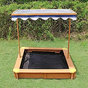 Blue and White Canadian Sandbox with Canopy Boys Girls