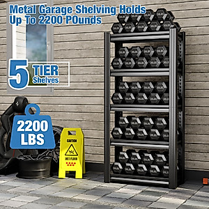 NICOMOW 72.1" H Garage Storage Shelves Heavy Duty Shelving Units and Storage Loads 2200LBS,Utility Shelf Rack,Industrial Shelving for Garage,Warehouse,Workshop,Basement,Repair,Requires Installation