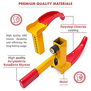 VaygWay Tire Clamp Universal Wheel Lock- Heavy Duty Security Metal Boot Stabilizer Anti Theft Wheel Chock Lock Car Trailer Wheel-Security Travel Locking Claw Auto- for Car Van Golf Cart SUV