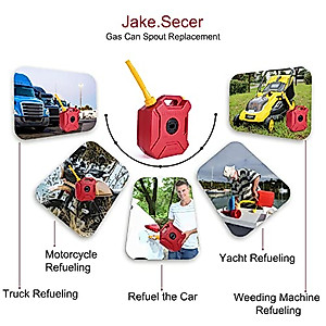 33Pcs Gas Can Nozzle Replacement, Gas Spouts for Gasoline 5 Gallon, Old Style Gas Can Spout Kit with Flexible Nozzles, Screw Collar Caps, Thicker Gasket, Spout Cap, Drill Bit and Fuel Vent Caps in Two Models Fit Most of Cans, Tightly Fitted, Smoothly Flow