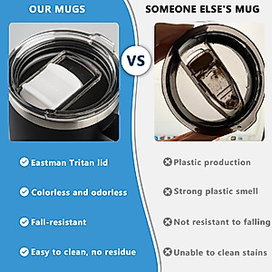 SILICANICE 14 oz Stainless Steel Vacuum Insulated Tumbler with handle & MacSlider Lid, Dishwasher Safe & Spill Proof Coffee Cup, Travel Mug for Hot/Cold Drinks, Durable Design - Black