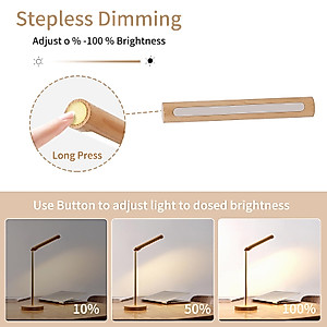 LANDGOO Wooden LED Table lamp Reading lamp Magnetic Dimmable Reading Light