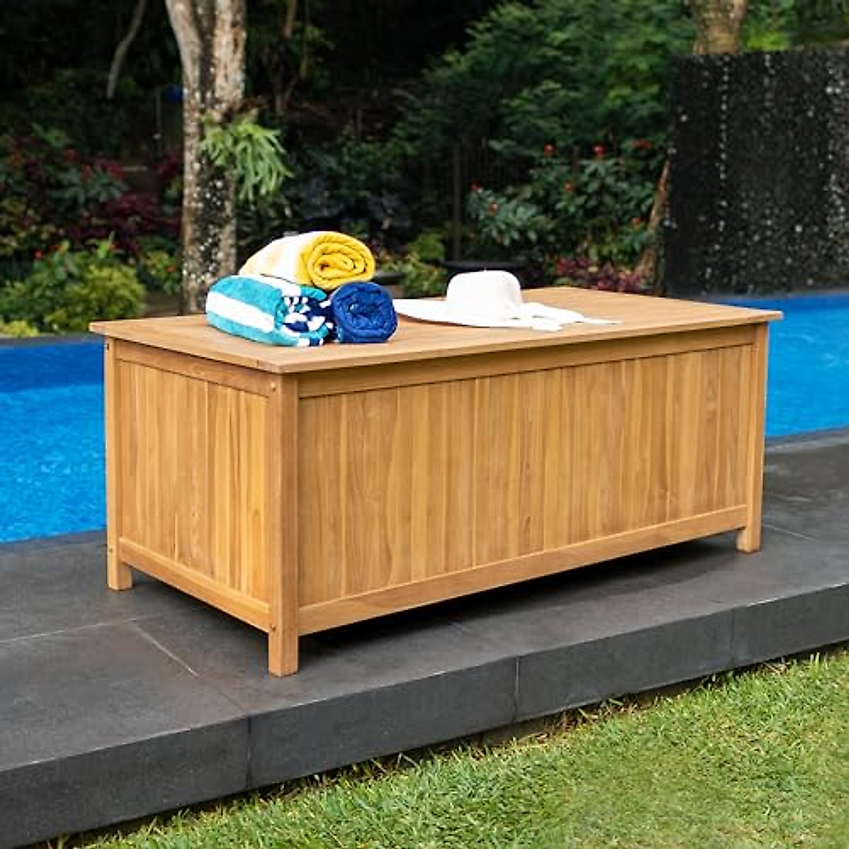 Cambridge Casual Arie Superior Indonesian Teak Storage Box, 60-Inch