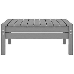 vidaXL Gray Solid Wood Pine 3-Piece Patio Lounge Set - Garden Furniture, Outdoor Seating Arrangement, Modular Design, Easy to Assemble, Includes Two Middle Sofas and a Table