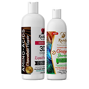 Kit Brazilian Keratin 3D IMPROVED FORMULA Treatment Hair Straighteners Hight Bright Kachita Spell + Clarify Shampoo