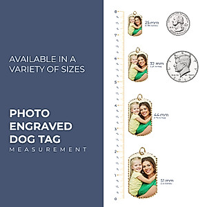PicturesOnGold.com Photo Engraved Dog Tag Photo Pendant - 1 Inch X 1-3/4 Inch - Solid 14K Yellow Gold
