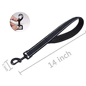 CHMETE Short Dog Leash Heavy Duty Dog Leash with Comfortable Padded Handle Reflective Training Dog leashes for Medium Large Dogs Up to 80lbs