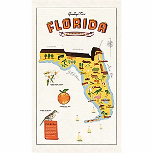 Cavallini & Co. Florida Map Tea Towel