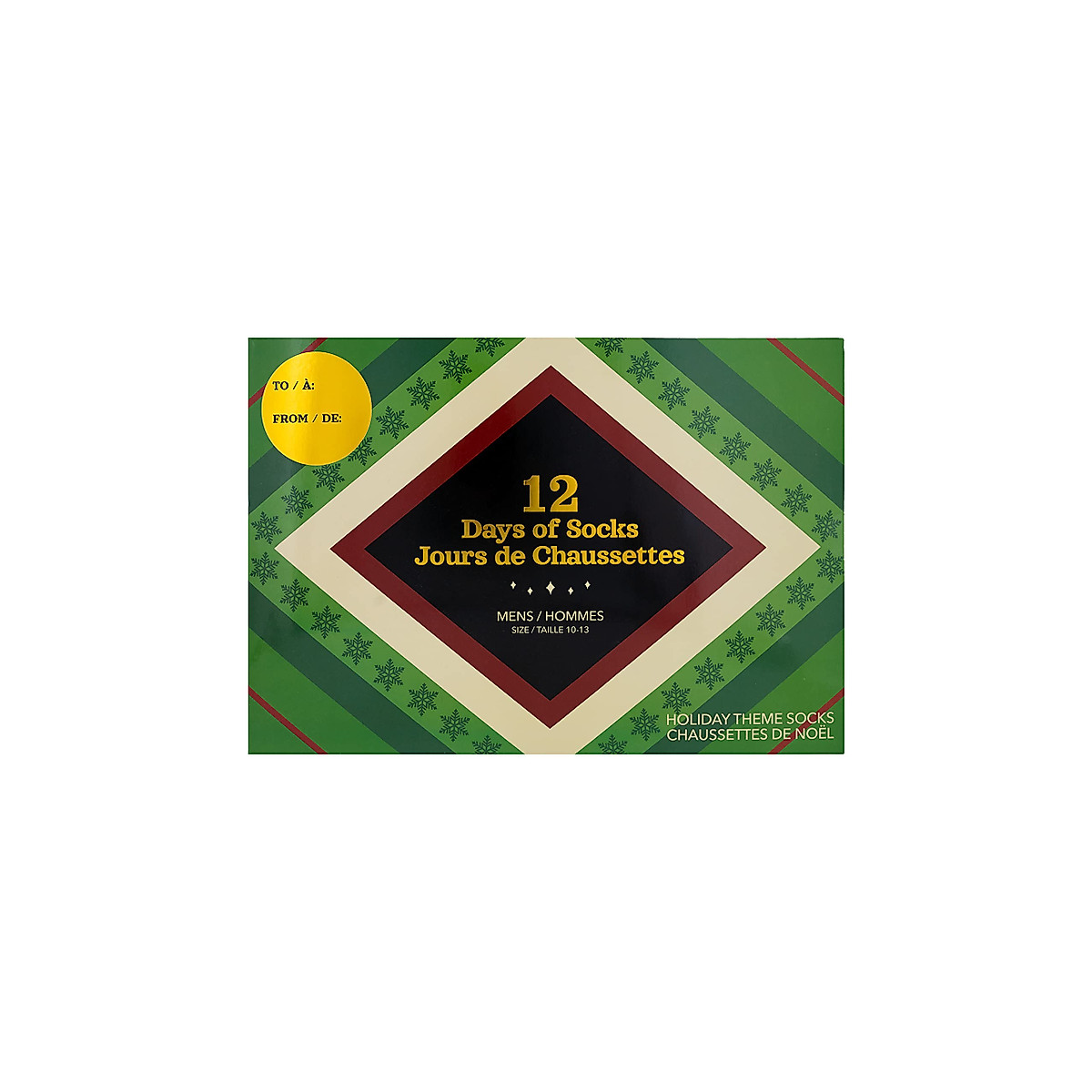 Gertex Mens Premium Christmas Holiday Sock Advent Calendar | 12 Days of Socks | Sock Size 10-13 | Includes 12 Crew Socks