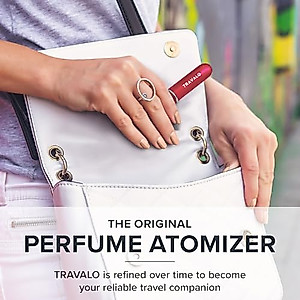 Travalo Classic HD Perfume Atomizer | Genie-S TSA Approved Travel Perfume Bottle Refillable | Reusable Airtight Easy-Fill Mini Pump Sprayer | Lightweight Elegant Design w/Volume Window | Red 0.17oz