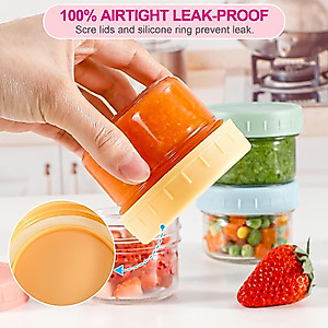 6Pack2.7oz Glass Salad Dressing Container To Go,Small Glass Containers With Lids,Reusable and Leakproof Dipping Sauce Cups Set,Salad Dressing Container Lunch Box Work Trip,With brush,Liquid Chalk Pen