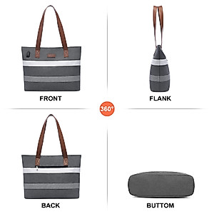 LOVEVOOK Laptop Shoulder Work Tote Bag for Women,Lightweight Casual School Bag Fits 15.6 In Laptop Handbag Purse 2pc/set