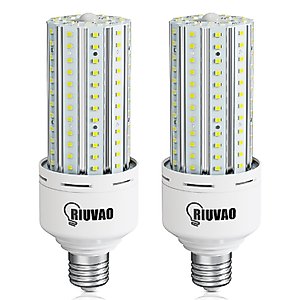 RIUVAO Motion Sensor Light Bulbs 60W（500W Equivalent E26 5000K, Motion Activated Dusk to Dawn Led Corn Light Bulb for Porch Basement Garage, Sensing and Always-ON Two Working Mode Selection
