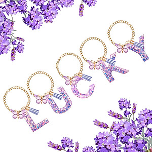 ZOSIX Letter Charm Accessories for Stanley Cup 40/30 oz with Handle, [Upgraded Chain] Cute Initial Keychain Handle Charm for Stanley Tumbler Accessories for Girls Women, Purple A