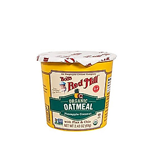 Bob's Red Mill Organic Gluten Free Oatmeal Cup, Pineapple Coconut (Pack of 12)