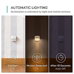 eufy by Anker, Lumi Stick-On Night Light, Warm White LED, Motion Sensor, Bedroom, Bathroom, Kitchen, Hallway, Stairs, Energy Efficient, Compact, 3-Pack