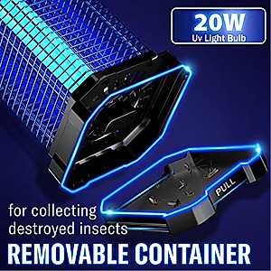 Petoor Bug Zapper Outdoor, 4250V 18W Mosquito Zapper Outdoor with Long Power Cord, Waterproof Electric Insect/Fly Trap Zapper Killer for Home Backyard Garden Patio - Black