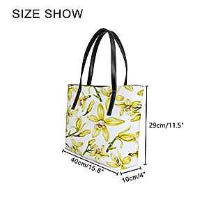 Fashion Tote Handbags Women's Soft Tote Shoulder Bag for Women Work Shopping Top Handle Satchel Bags, 15.8×4×15.4 inches,Narcissu