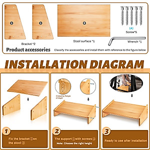 Foot Rest for Under Desk at Work Under Desk Footrest Wooden Foot Stool Under Desk Slanted Desk Foot Rest Ergonomic Adjustable Office Footrests Nursing Foot Stool for Office Home (Low, Light Brown)