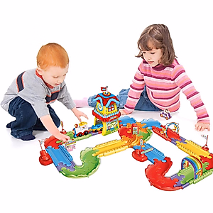 Toy Train Sets with Railway Tracks, 189 pcs Train Toys with Lights and Sounds, 3D Puzzles Long Train Track for Boys Girls 2,3,4,5,6,7 Years Old Birthday Train Toys Gift