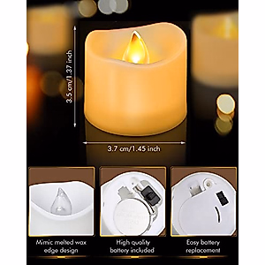 Hortsun 120 Pieces Flameless Tea Lights Candles Longer Battery Operated Votive Led Candles Flickering Romantic Tealights for Seasonal Festival Celebration Decor (Warm White)