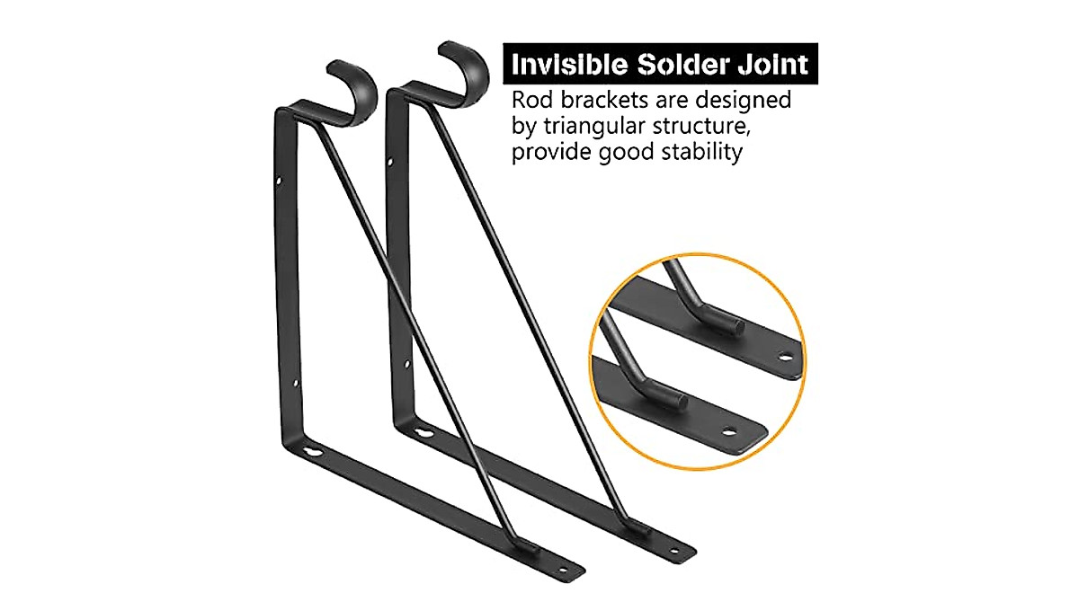 4Pack Closet Shelf Brackets, Heavy Duty Closet Rod & Shelf Brackets, 11 ...