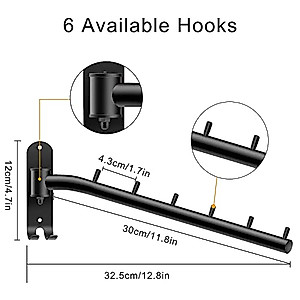 Bosszi 2-Pack Wall Mounted Folding Clothes Hanger Rack, Stainless Steel Clothes Hooks with Swing Arm Holder Space Saving Clothing Hanging System Closet Storage Organizer Heavy Duty Drying Rack (Black)