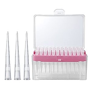 96pcs 200uL Filtering Pipette Tips - Four E's Scientific Universal Filter Pipettor Tips 200ul Racked Non-pyrogenic DNAse/RNAse Free Autoclavable 1 Rack 96 Tips