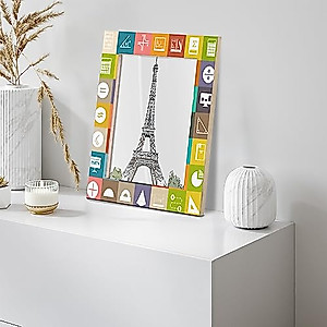 Yzrwebo Math Tools 5x7 Picture Frame Math Symbols Wood Photo Frames High Transparent Horizontal and Vertical Tabletop Display or Wall Mounting for Family Home Gallery Office