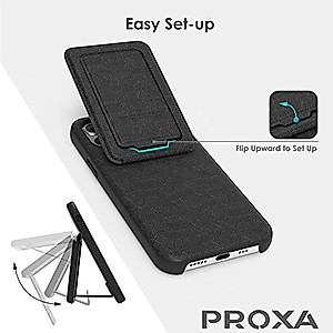 PROXA Kickstand Card Holder Case for iPhone 13 Pro Max - Compatible with Apple MagSafe Charger/Anti-degaussing/Up to 3 Cards - Compatible with Apple iPhone 13 Pro Max 6.7 inch/MagSafe Charger-Black