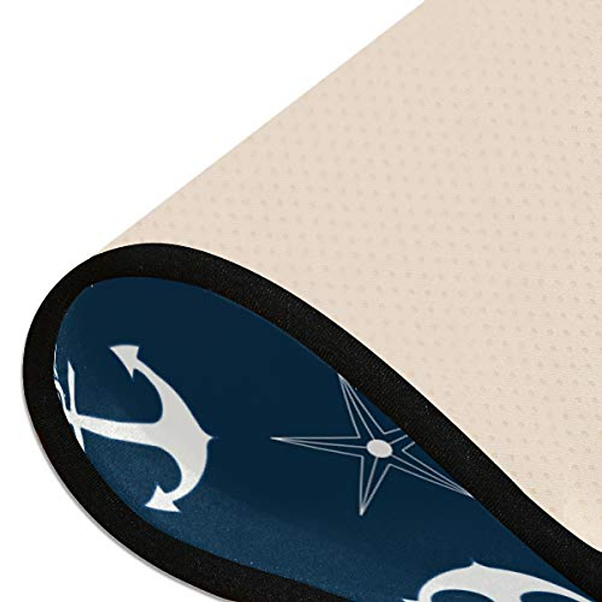 Retro Nautical Anchors Navy Kitchen Rugs Non-Slip Soft Doormats Bath Carpet Floor Runner Area Rugs for Home Dining Living Room Bedroom 72" X 24"