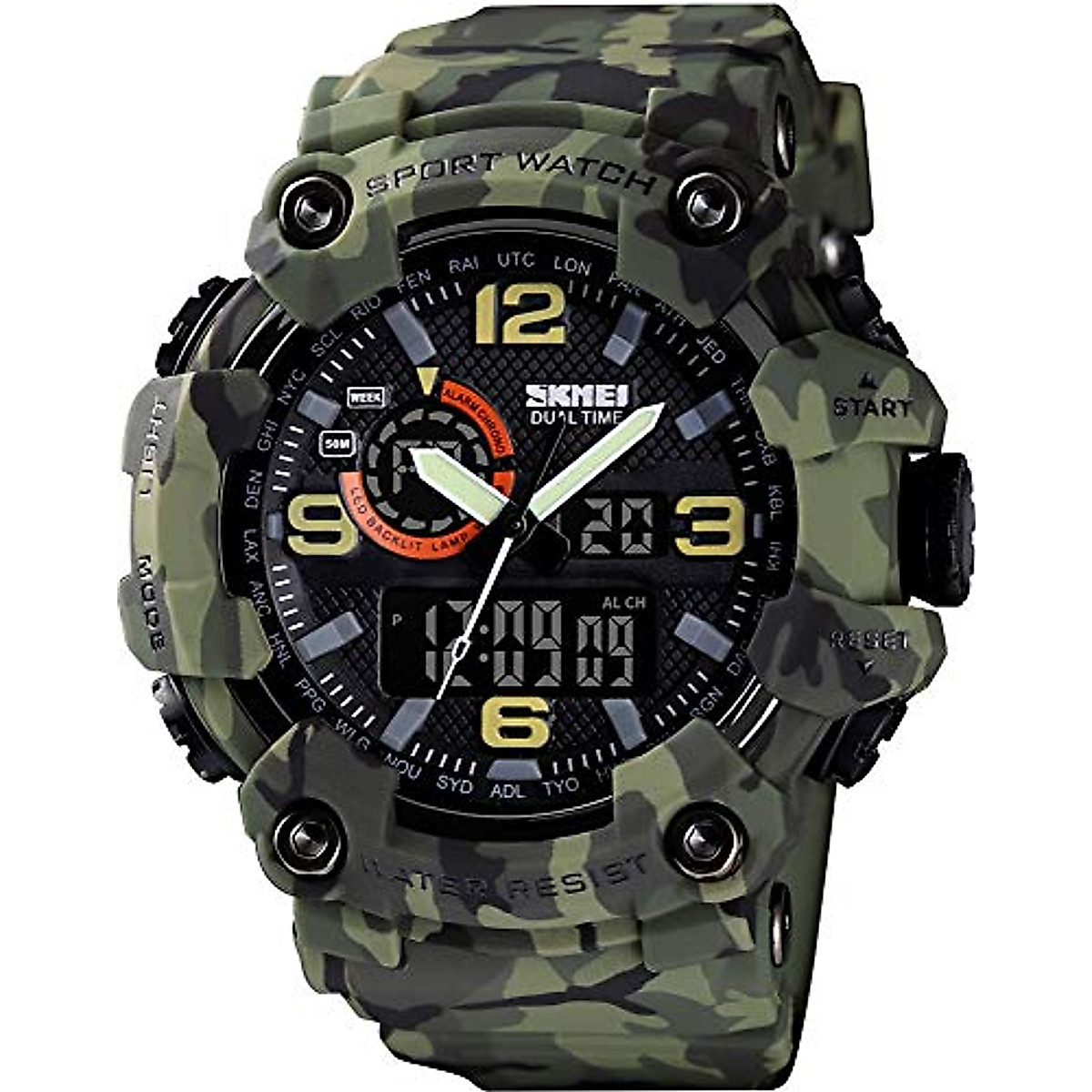Gosasa Men's Watches Multi Function Military S-Shock Sports Watch LED Digital Waterproof Alarm Watches