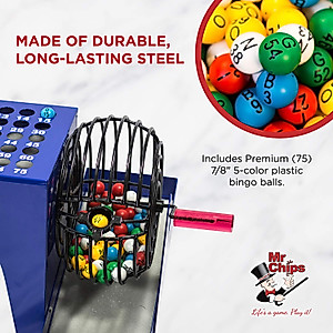 MR CHIPS Bingo Cage and Balls Set Plus 10 Quick Clear Cards