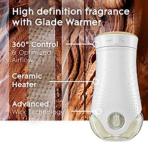 Glade PlugIns Refills Air Freshener Starter Kit, Scented Oil for Home and Bathroom, Cashmere Woods, 0.67 Fl Oz, 1 Warmer + 1 Refill