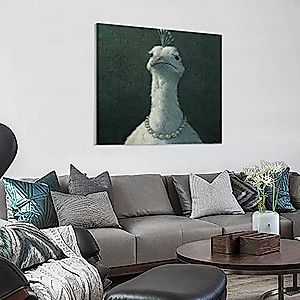 Funny Posters Illustration Michael Sowa Art Guinea Fowl, Diving Pig, Image Conscious The Blue Sofa, Dog with Cone Aesthetic Posters (6) Wall Art Paintings Canvas Wall Decor Home Decor Living Room De