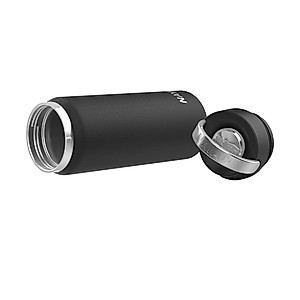 Nayad Roamer Stainless Steel Vacuum Insulated Thermos Bottle, Automotive Cup Holder Compatible Travel Coffee Mug Water Bottle with Lid for Iced Cold/Hot Drinks (18 oz, Black)