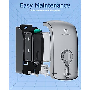 Manual Foam Soap Dispenser, 35oz (1000mL) Commercial Refillable Foaming Soap Dispenser-Transparent Black, CHUANGDIAN