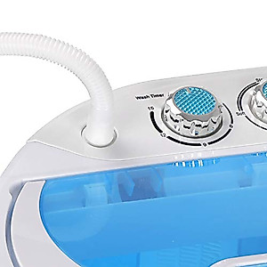 SUPER DEAL Portable Washer 9.9lb Mini Compact Twin Tub Washing Machine Baby Clothes Laundry Machine Top Load Spinning and Washing Combo 6.57 FT Inlet Gravity Drain Hose for Apartment Travel