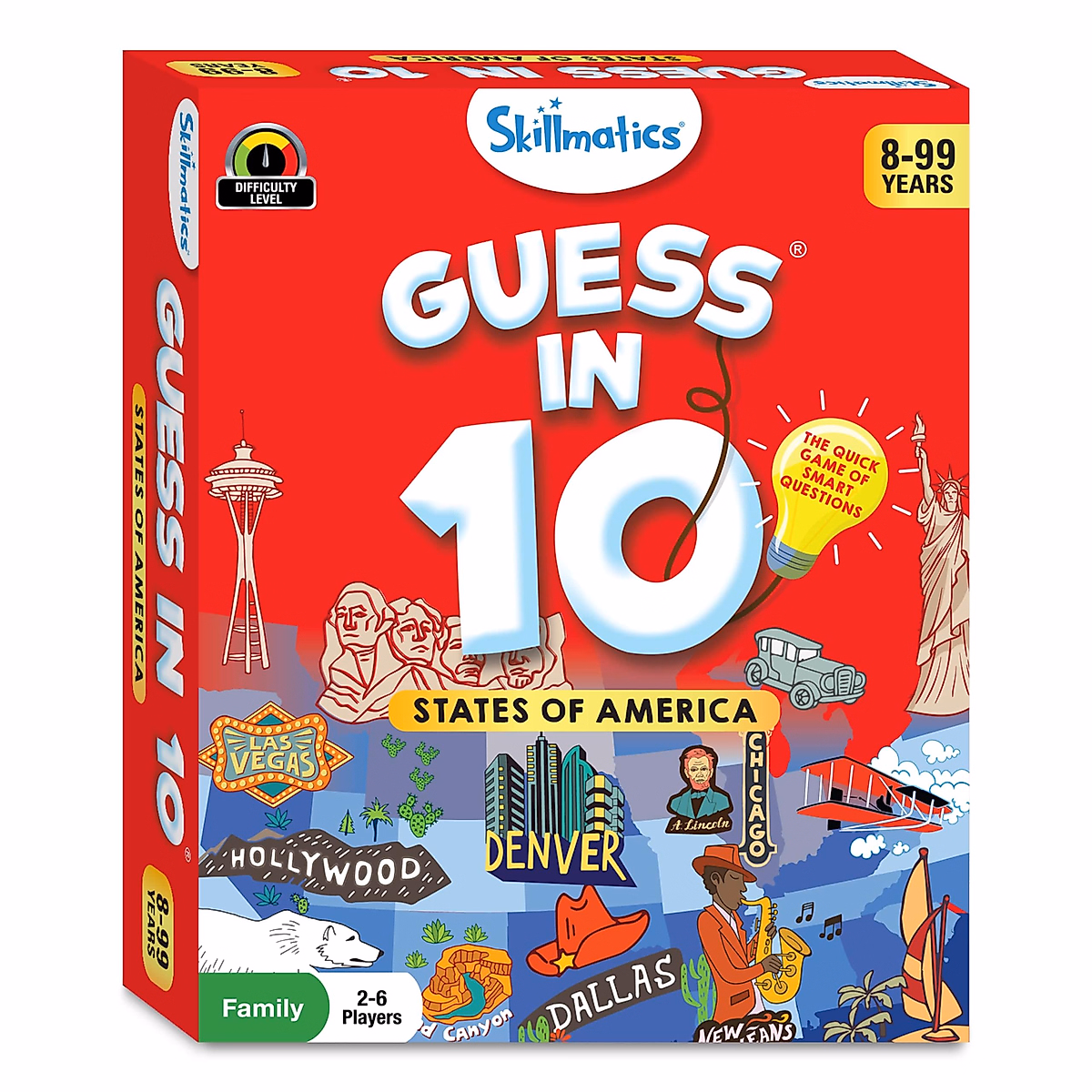Skillmatics Card Game - Guess in 10 States of America, Educational Travel Toys for Boys, Girls, and Kids Who Love Board Games, Geography and History, Gifts for Ages 8, 9, 10 and Up