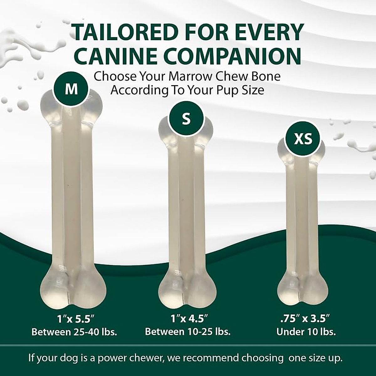 Sporn Marrow Milkies Chew Bones for Light Chewers, Milk Flavor Dog Chew Toys for Small Dogs, Made with Soft Thermoplastic Rubber Dog Dental Chew Toy, Gluten-Free & Non-Toxic, Small