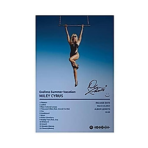 Miley Cyrus Poster Rock Posters Endless Summer Vacation Music Album Cover Posters Canvas Poster Bedroom Decor Sports Landscape Office Room Decor Gift Unframe: 12x18inch(30x45cm)