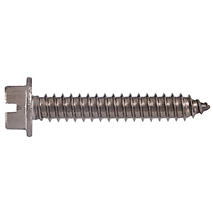 The Hillman Group 3163 8 x 1-1/2-Inch Stainless Hex Washer Head Slotted Sheet Metal Screw, 15-Pack