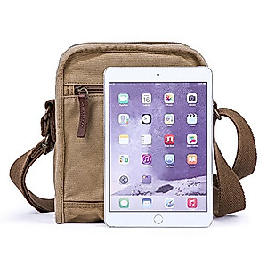 Gootium Small Canvas Cross Body Messenger Bag, Khaki
