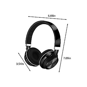 Lovskoo Over-Ear Headphones Wireless Bluetooth Retractable Noise Cancelling Headphones Wireless Headset with Mic Head-Mounted Headphones Wireless Headphones HiFi Stereo, Deep Bass, Cool Stuff (Red)