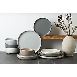 Famiware Milkyway Plates and Bowls Set, 12 Pieces Dinnerware Sets, Dishes Set for 4, Multi-color