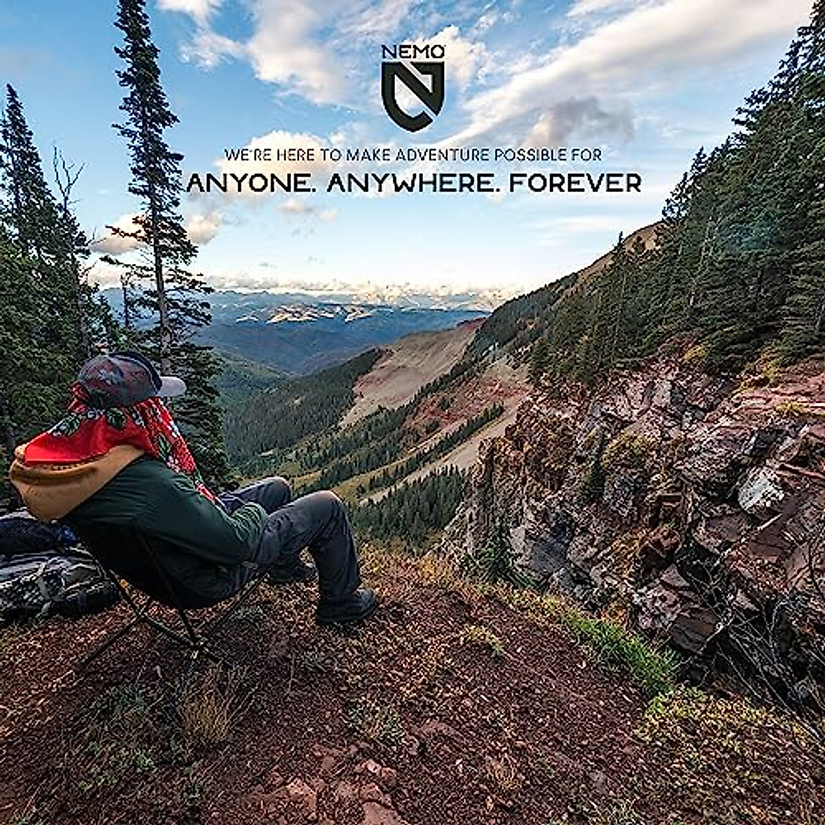 NEMO Moonlite Reclining Camp Chair | Portable Backpacking and Camping Chair with Adjustable and Foldable Options, Black Pearl