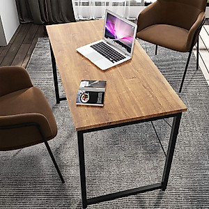 SINKCOL Computer Desk 47 inch Home Office Writing Study Desk, Easy to Assemble, Brown