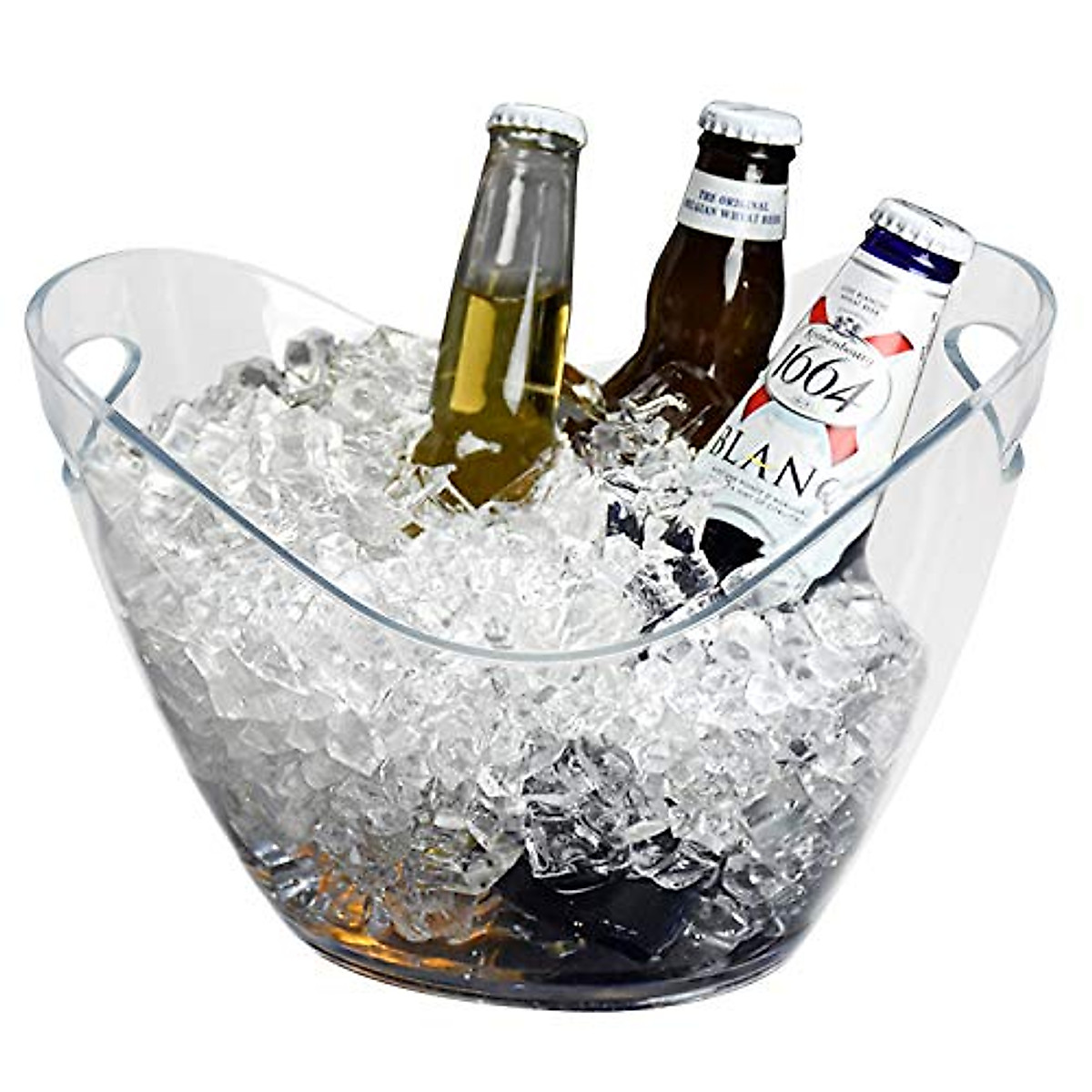 Yesland Ice Bucket, Clear Acrylic 3.5 Liter Storage Tub, Beer Bucket Beverage Chiller Bin for 2 Wine, Champagne Bottles, Beer Bottles