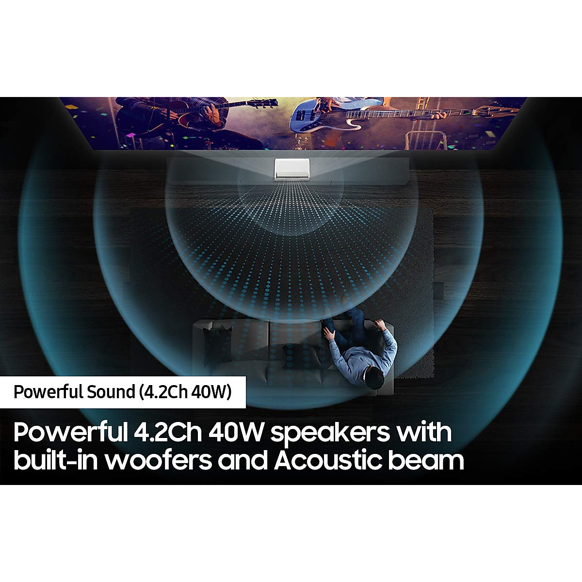 Samsung SP-LSP9T 130" The Premiere 4K Smart Laser Short-Throw with a Elite Screens AR123H-CLR3 123" Aeon Edge-Free CLR 3 Series Projector Screen (2021)
